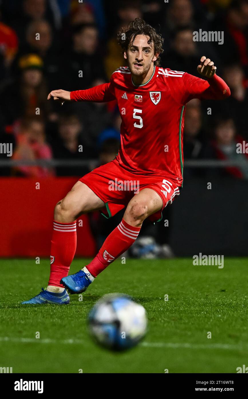 Tom Lockyer of Wales in action during the International Friendly match ...