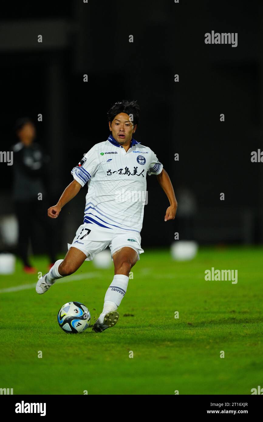 Higashiosaka, Osaka, Japan. 5th Oct, 2023. Kagoshima United's Kota Hoshi during the 2023 J3 ...