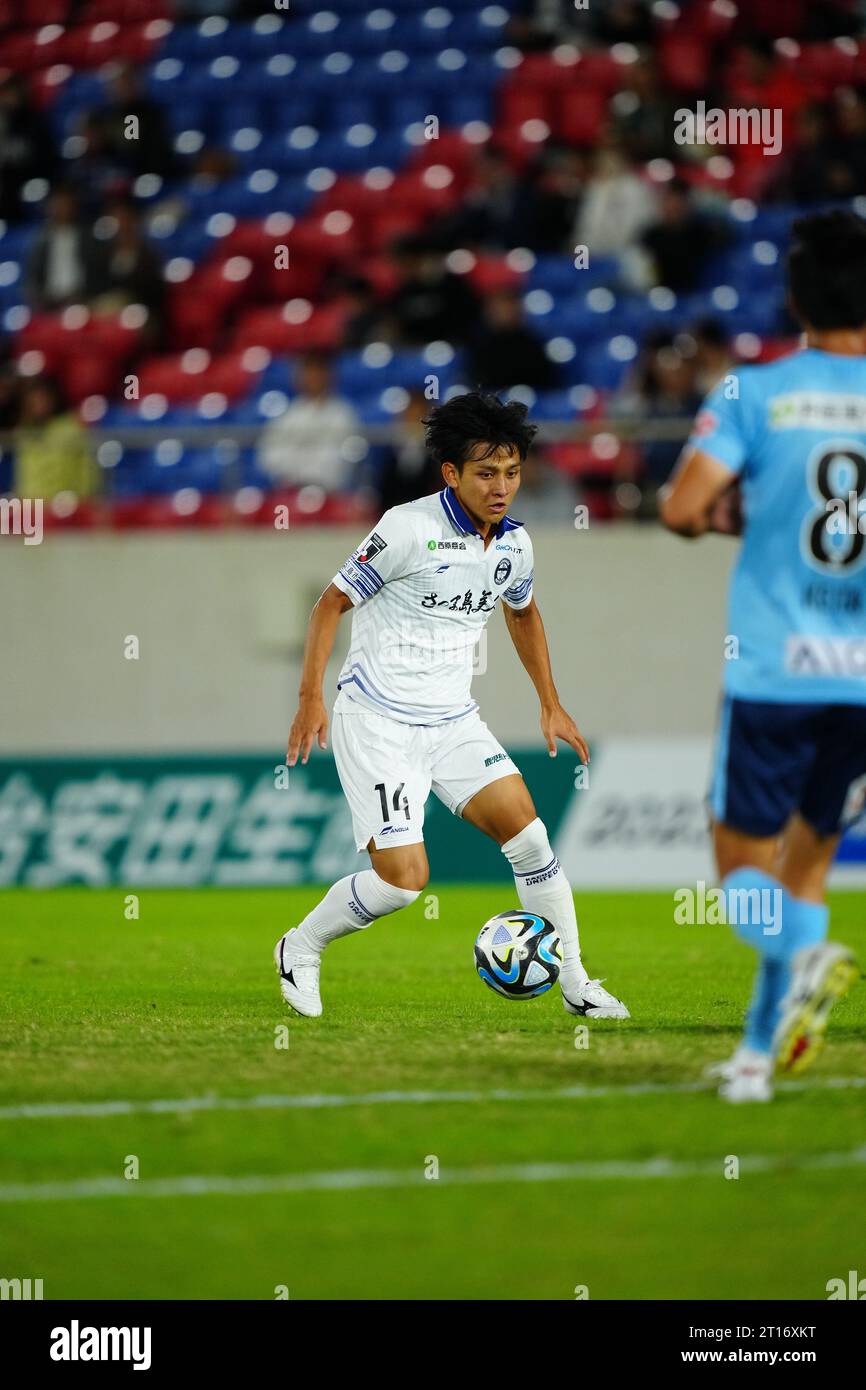 Higashiosaka, Osaka, Japan. 5th Oct, 2023. Kagoshima United's Hiroya Nodake during the 2023 J3 ...