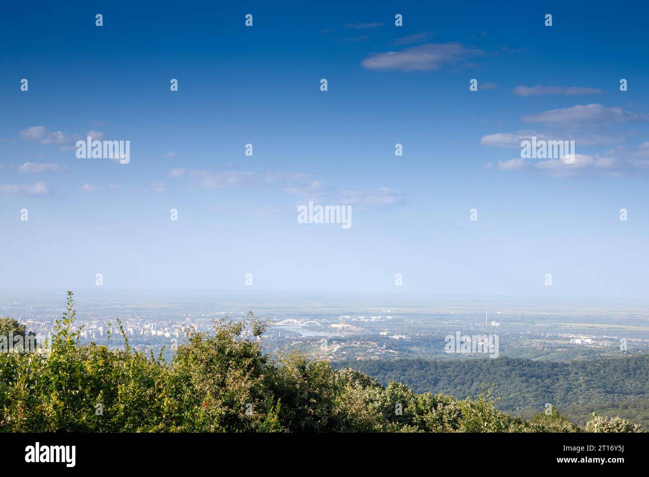 Picture of an Aerial panorama of Novi Sad seen from above. Novi Sad is ...