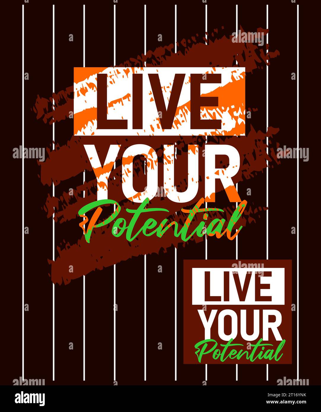 Live Your Potential Motivational Stroke Typepace Design Short Phrases