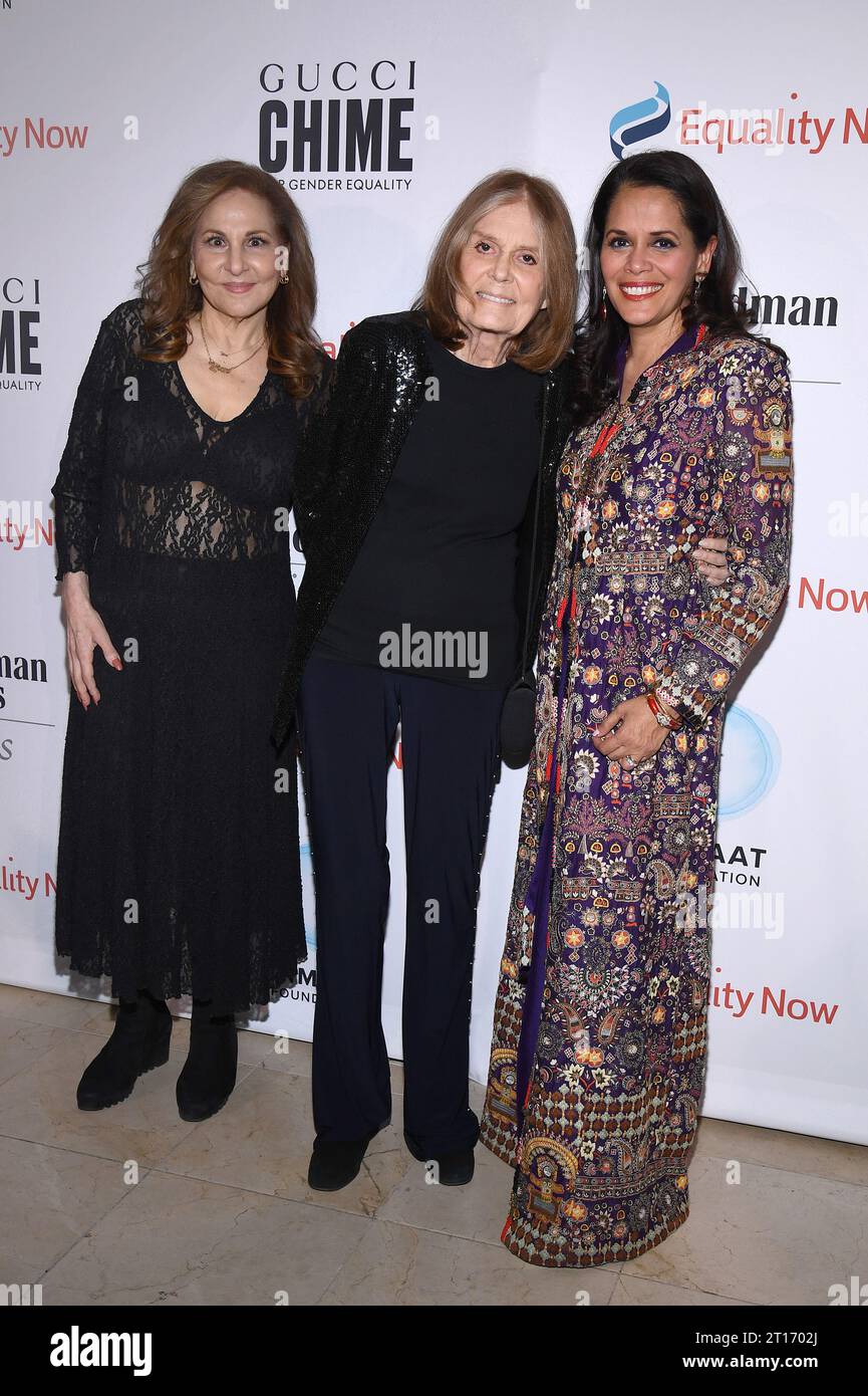 New York, USA. 11th Oct, 2023. (L-R) Kathy Najimy, Gloria Steinem and ...