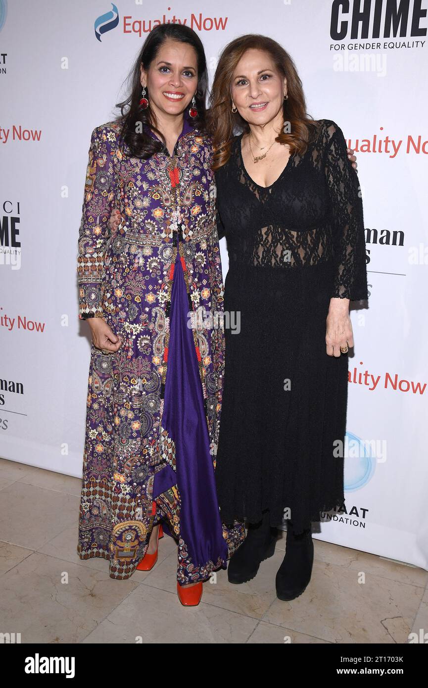 New York, USA. 11th Oct, 2023. (L-R) Mona Sinha and Kathy Najimy attend ...