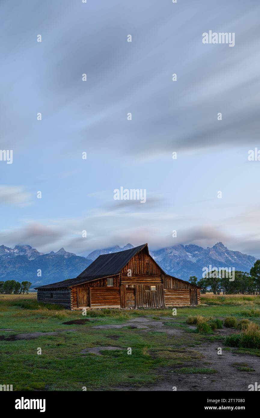 The Barn at Mormon Row in Grand Tetons National Park, Wyoming, USA ...