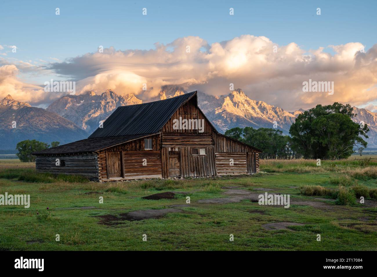 The Barn at Mormon Row in Grand Tetons National Park, Wyoming, USA ...