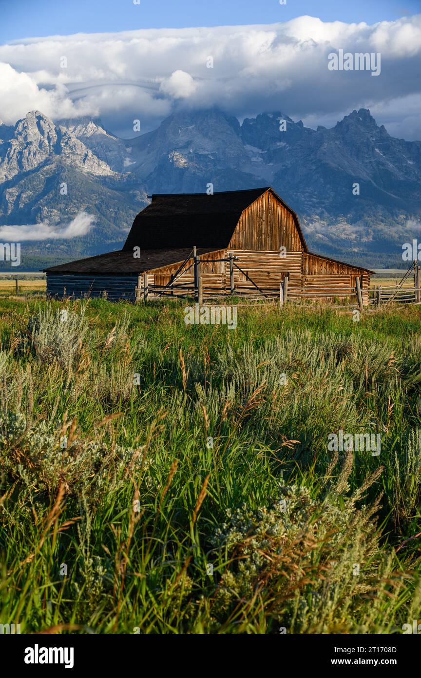 The Barn at Mormon Row in Grand Tetons National Park, Wyoming, USA ...