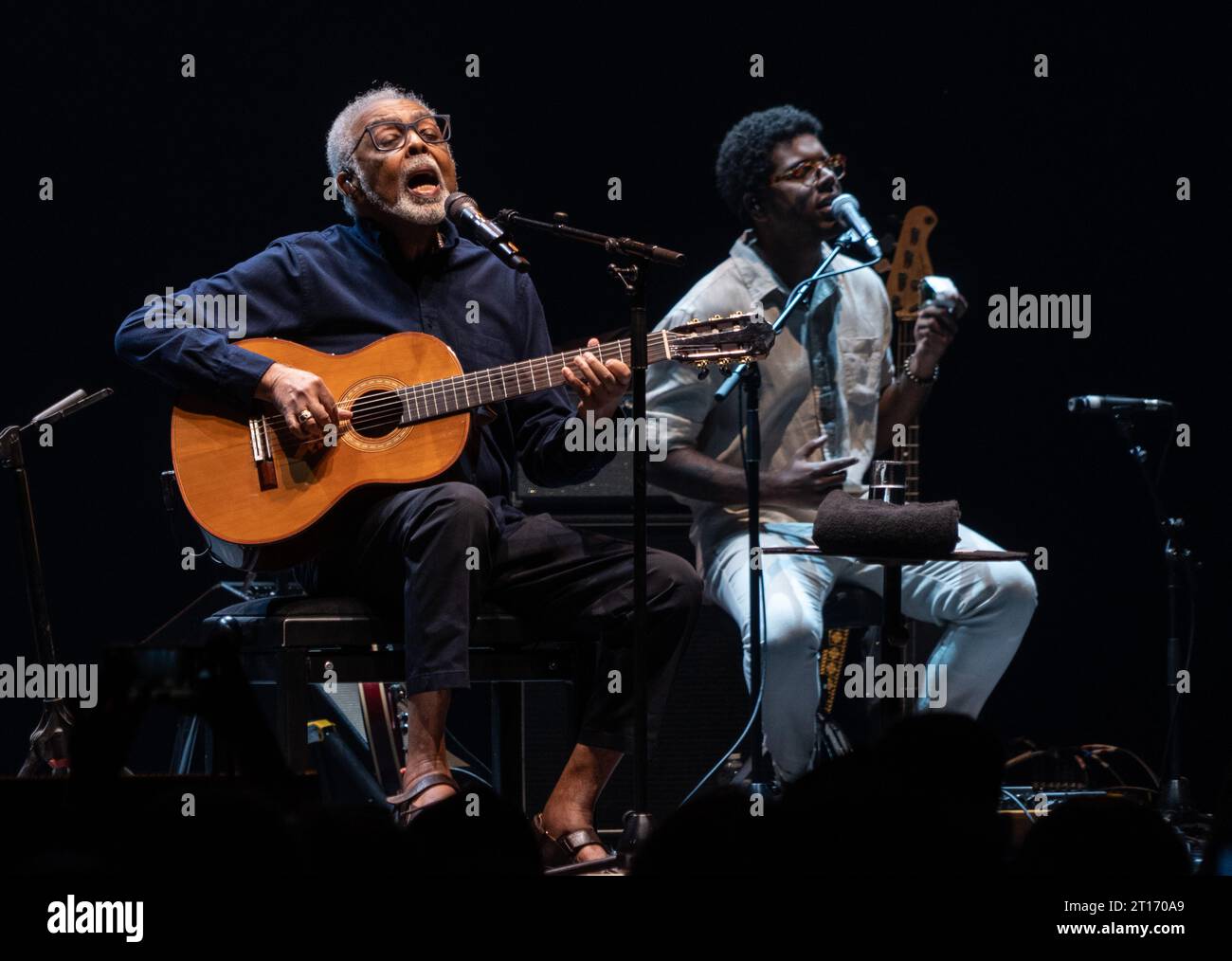 Brazilian legendary musician Gilberto Gil playing at the Royal Albert ...