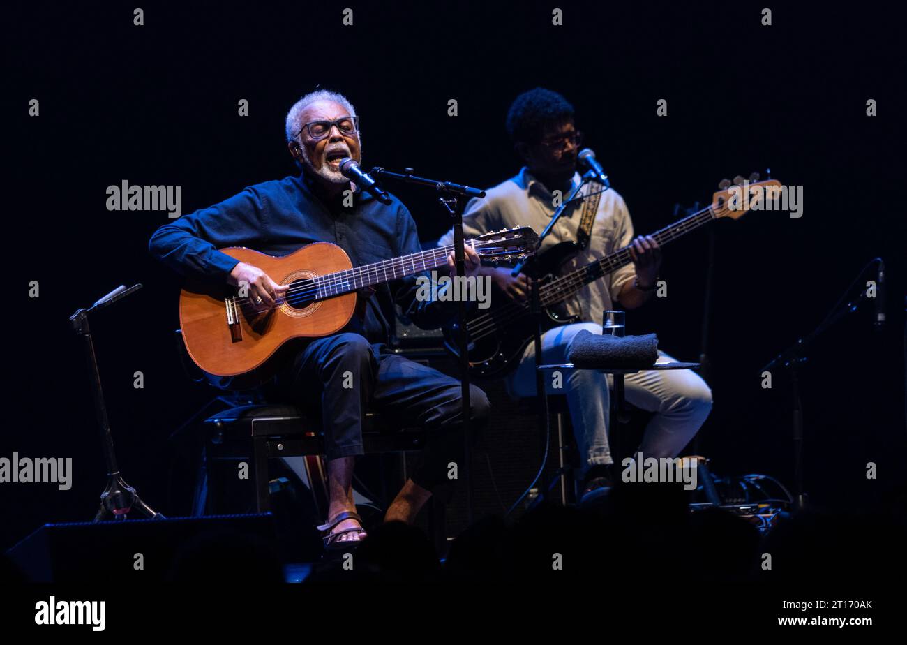 Brazilian legendary musician Gilberto Gil playing at the Royal Albert ...