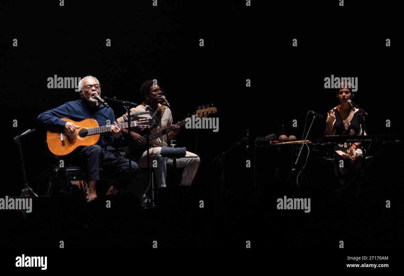 Brazilian legendary musician Gilberto Gil playing at the Royal Albert ...
