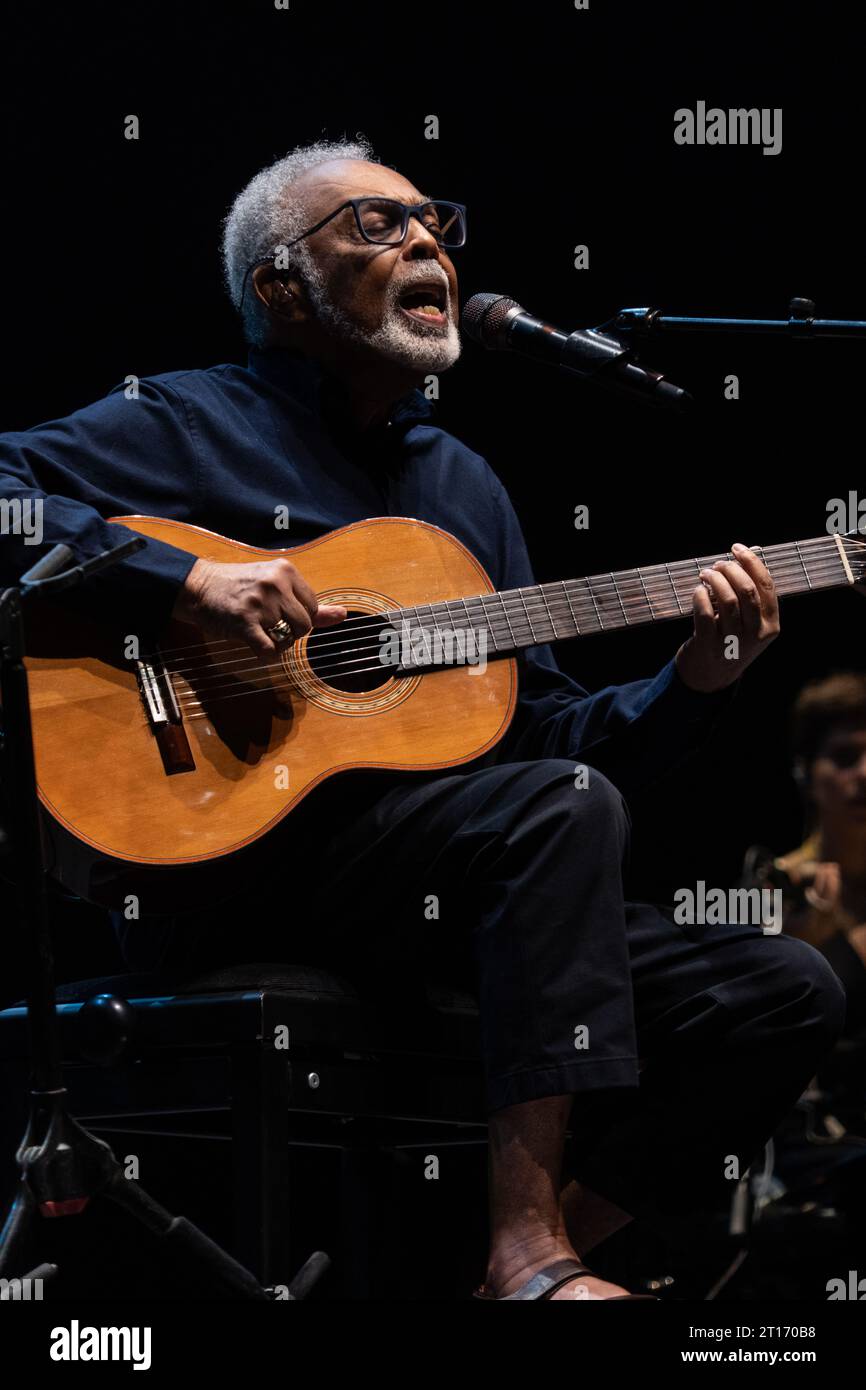 Brazilian legendary musician Gilberto Gil playing at the Royal Albert ...