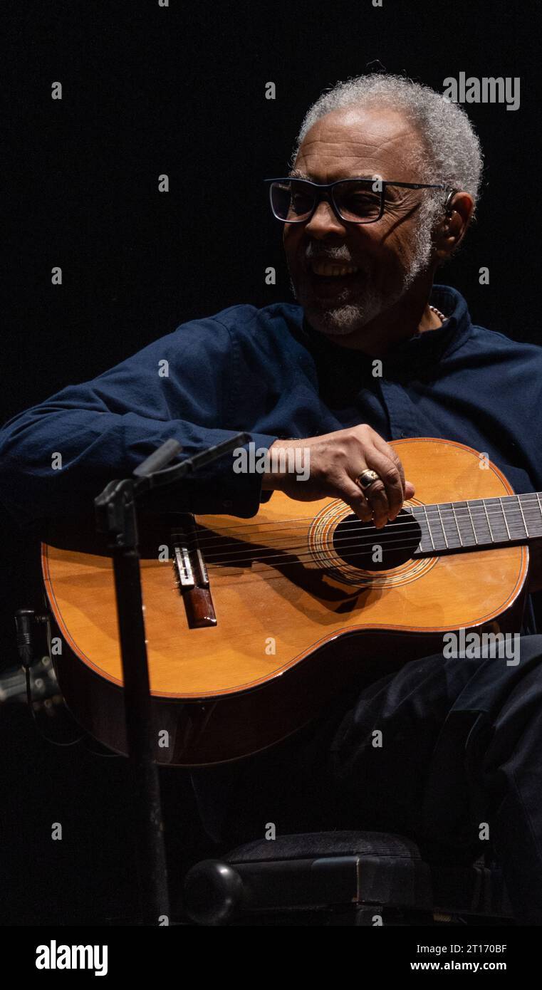 Brazilian legendary musician Gilberto Gil playing at the Royal Albert ...