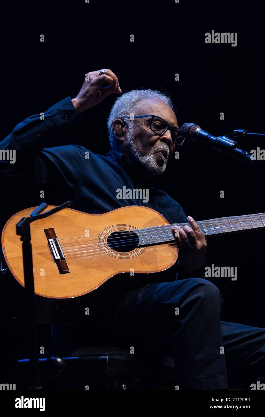 Brazilian legendary musician Gilberto Gil playing at the Royal Albert ...