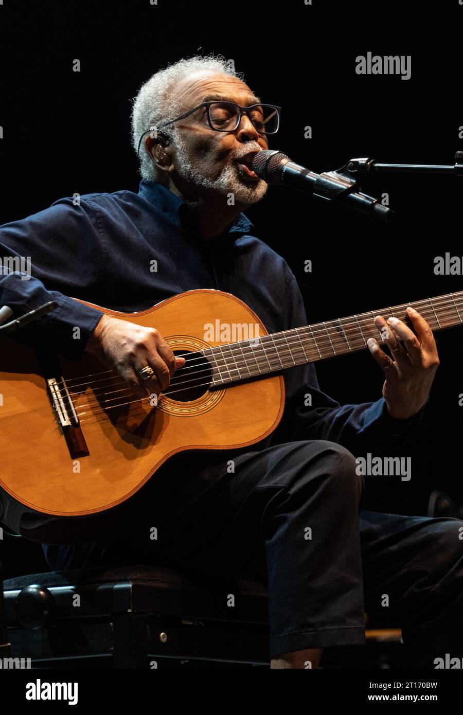 Brazilian legendary musician Gilberto Gil playing at the Royal Albert ...