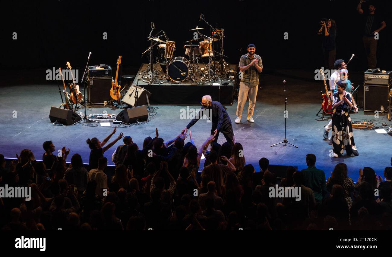 Brazilian legendary musician Gilberto Gil playing at the Royal Albert ...