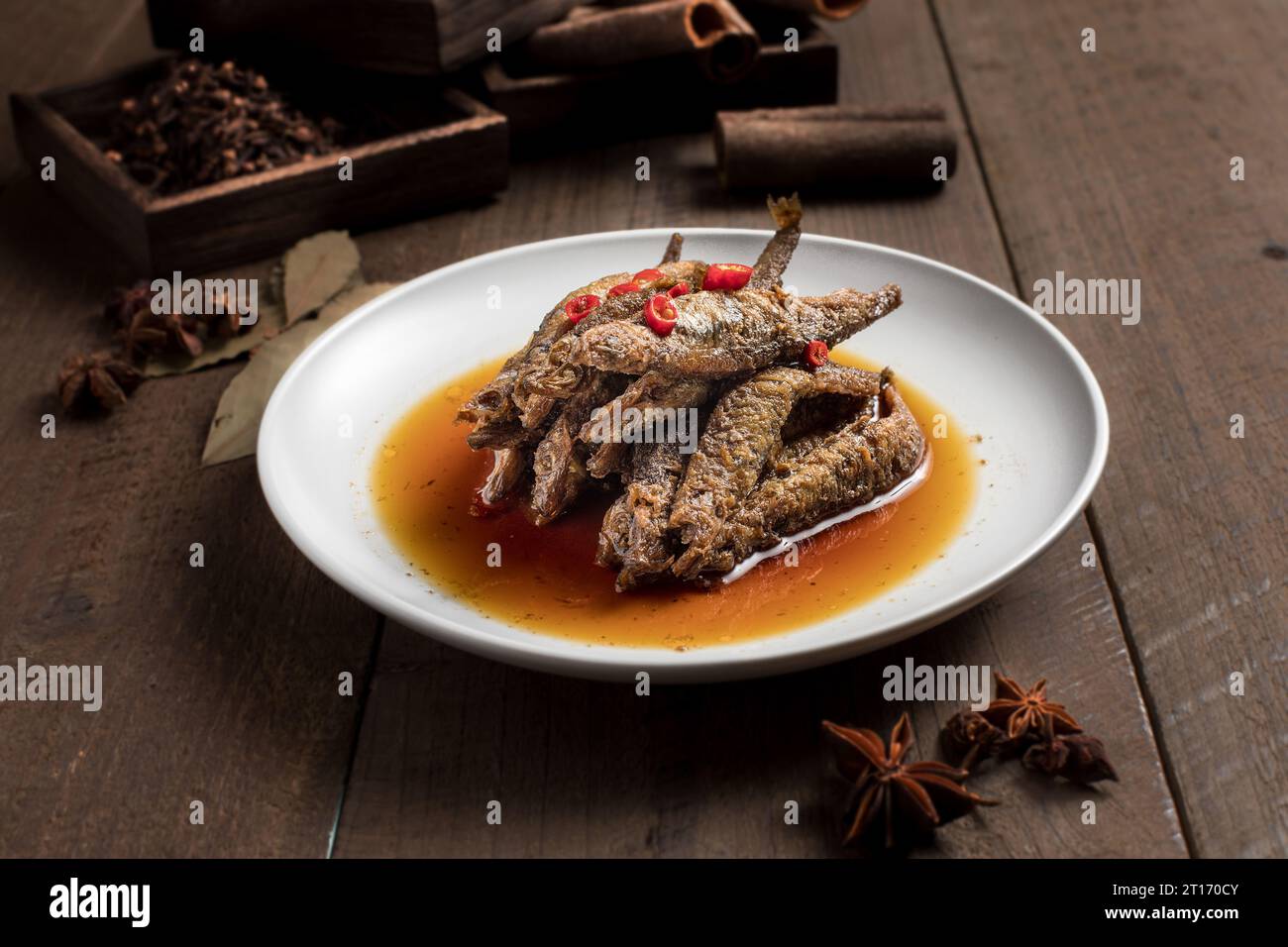 deep-fried crispy Capelin fish with chili Stock Photo - Alamy