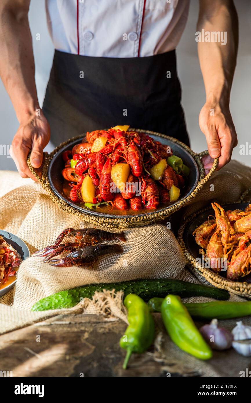 thirteen-spices crawfish，Asian Chinese Food Spicy Crayfish Stock Photo ...