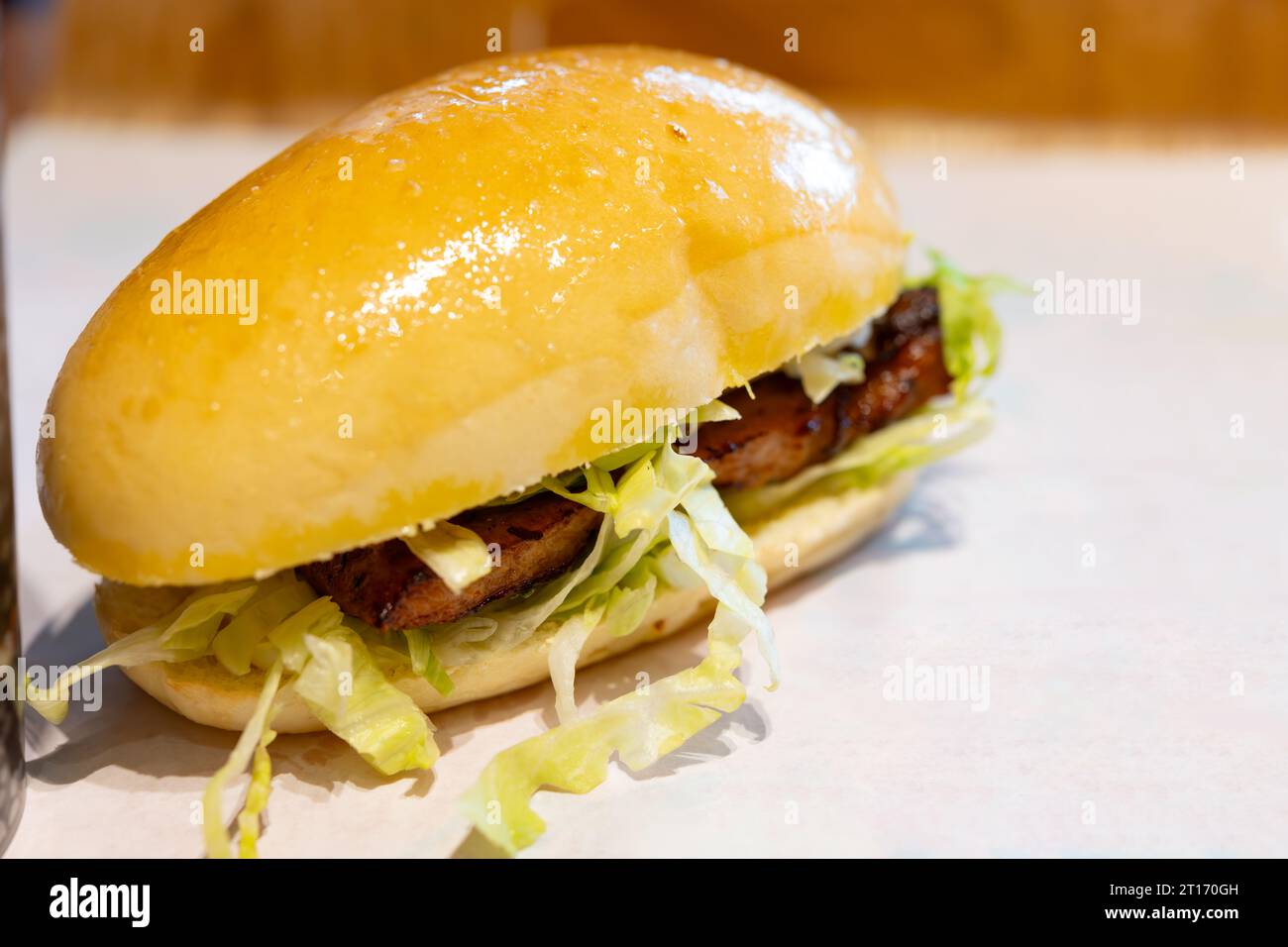 fresh pork chop bun horizontal composition Stock Photo - Alamy