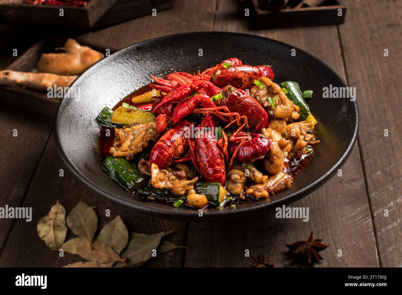 crawfish with bull frog , Asian Chinese Food Spicy Crayfish Stock Photo ...