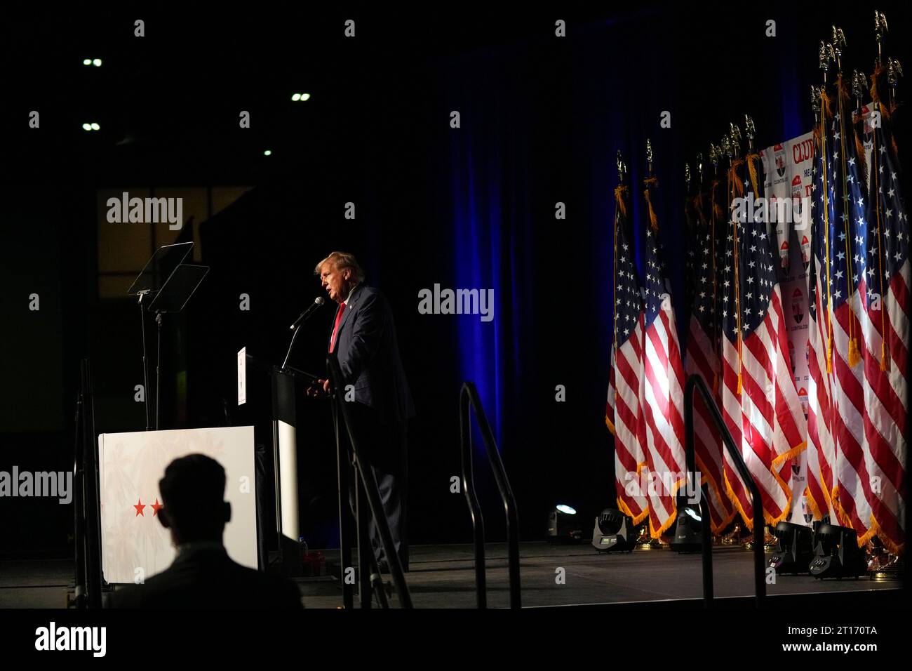 Republican presidential candidate former President Donald Trump speaks ...