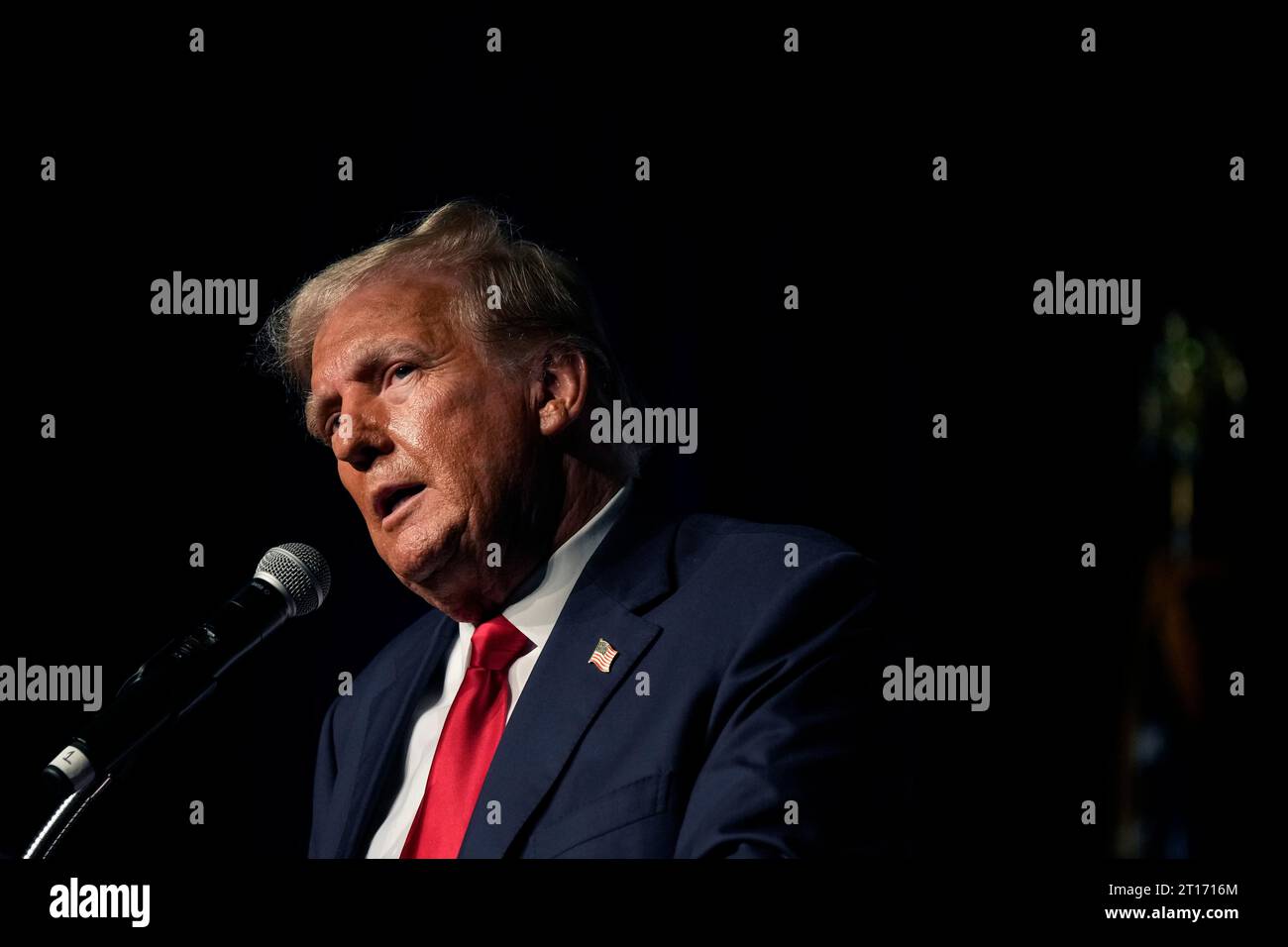 Republican presidential candidate former President Donald Trump speaks ...
