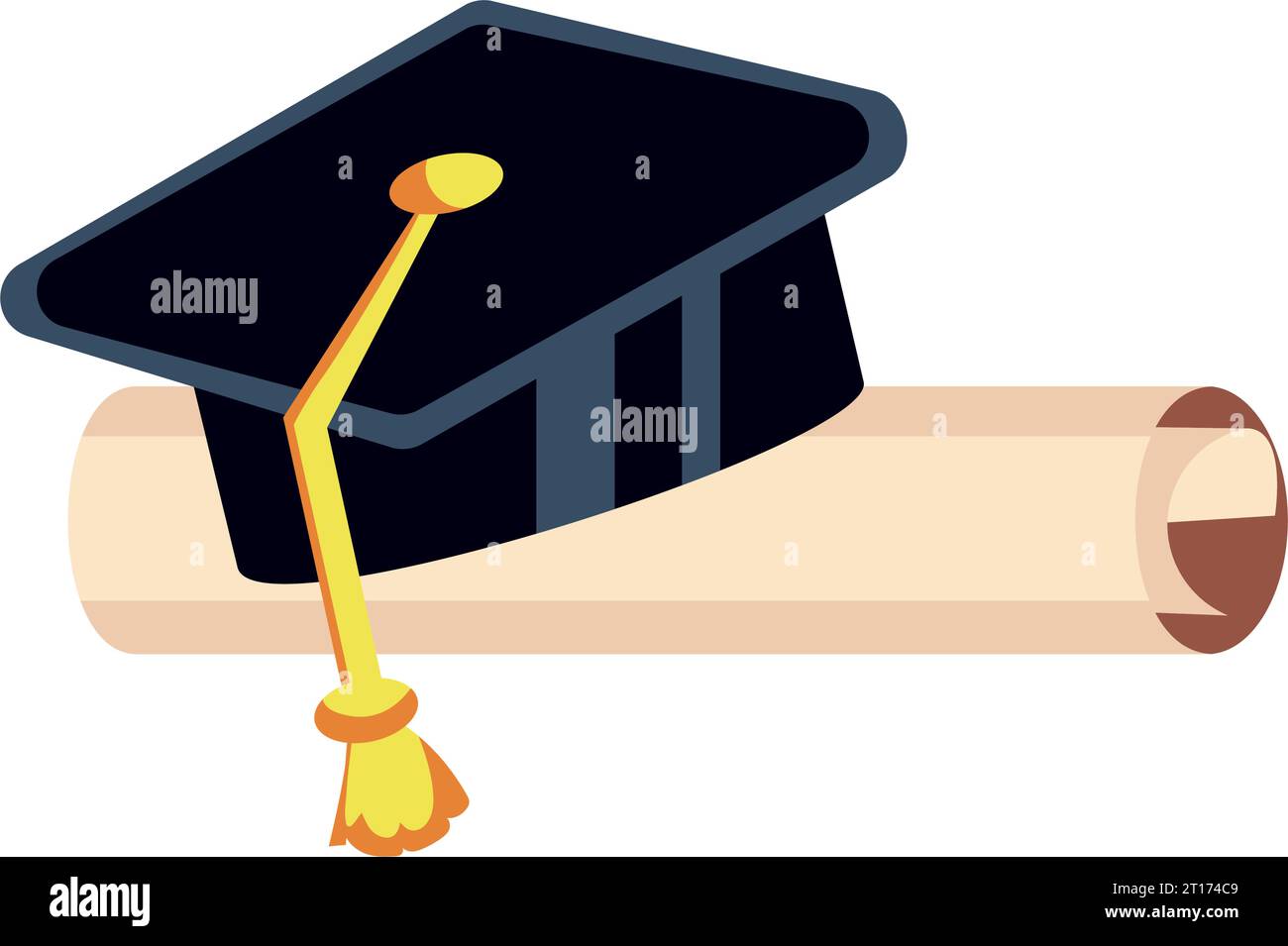graduation diploma roll and graduate cap Stock Vector Image & Art - Alamy