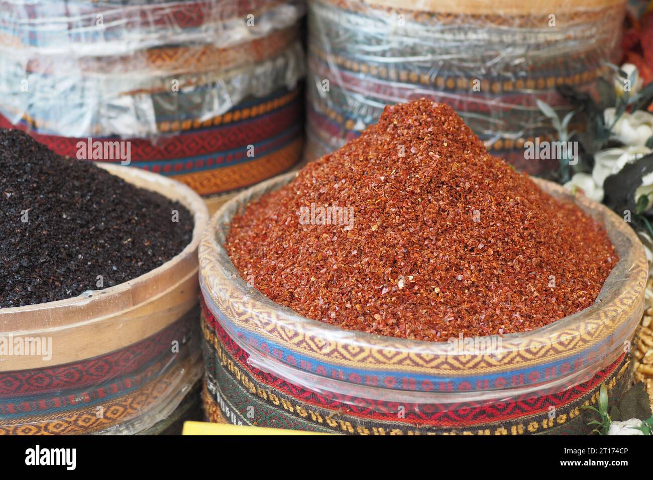 chili flakes on oriental market Stock Photo - Alamy