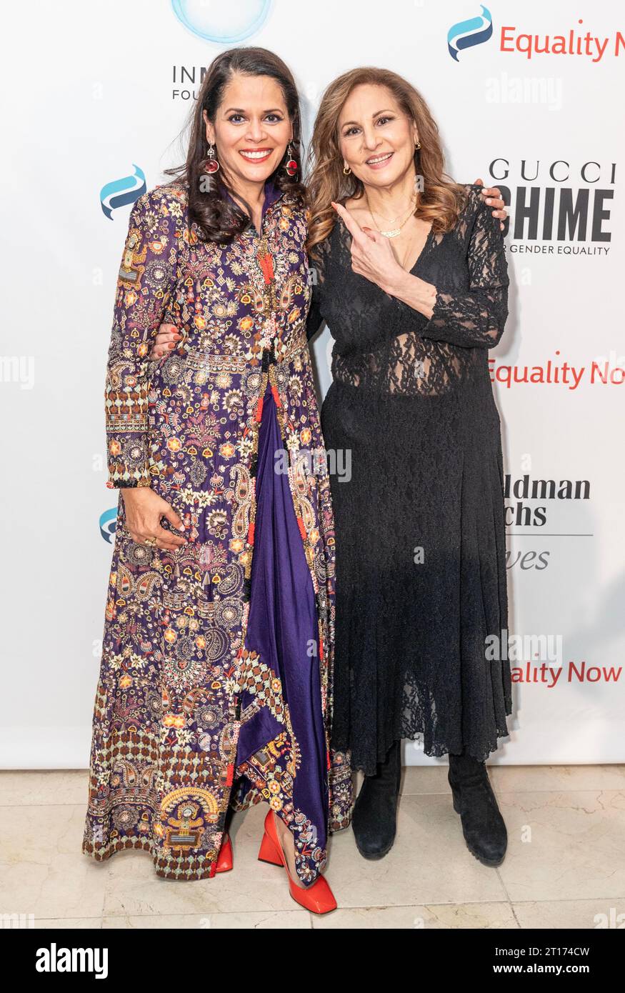 New York, New York, USA. 11th Oct, 2023. Mona Sinha and Kathy Najimy ...