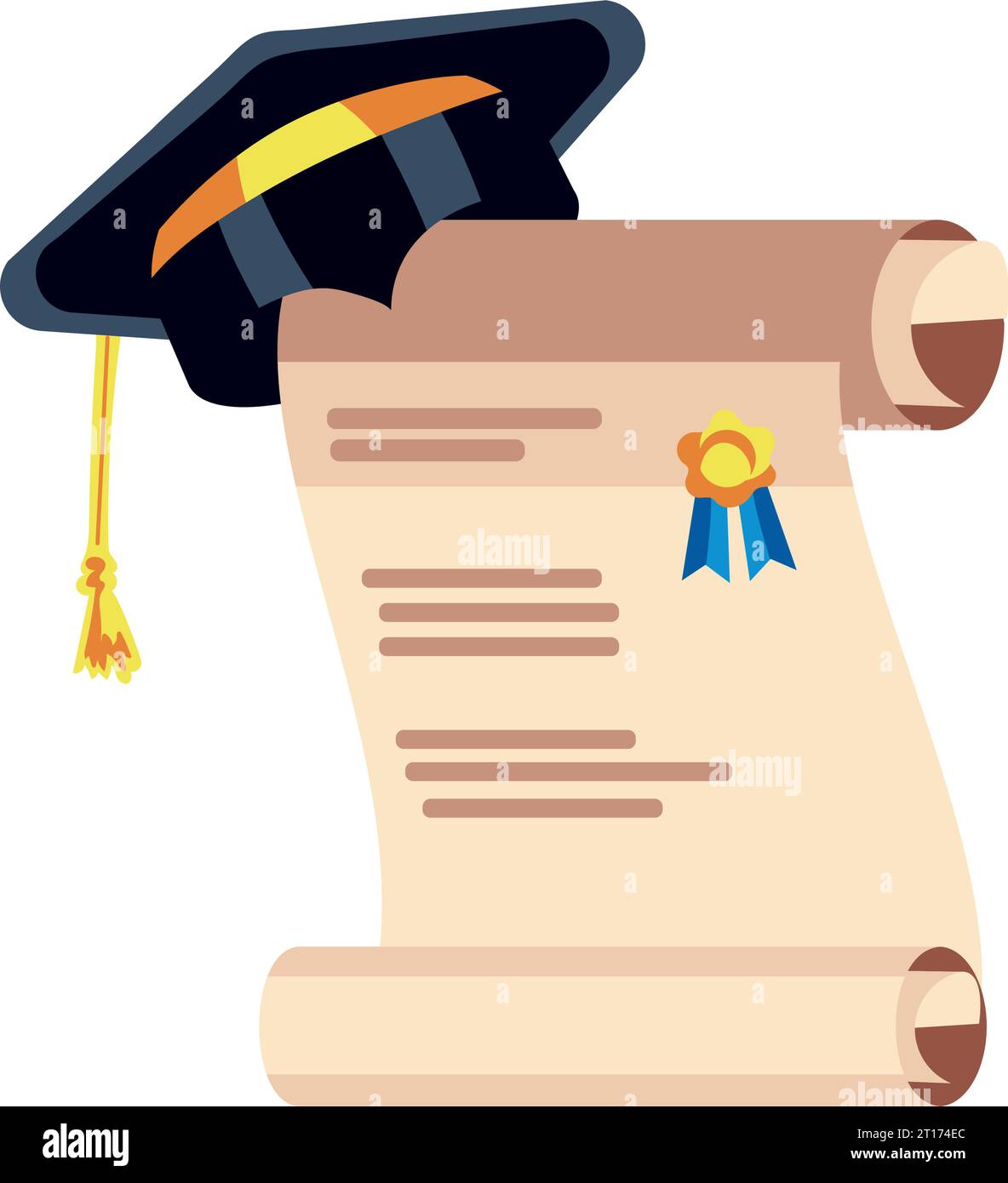 graduation diploma roll with cap design Stock Vector Image & Art - Alamy