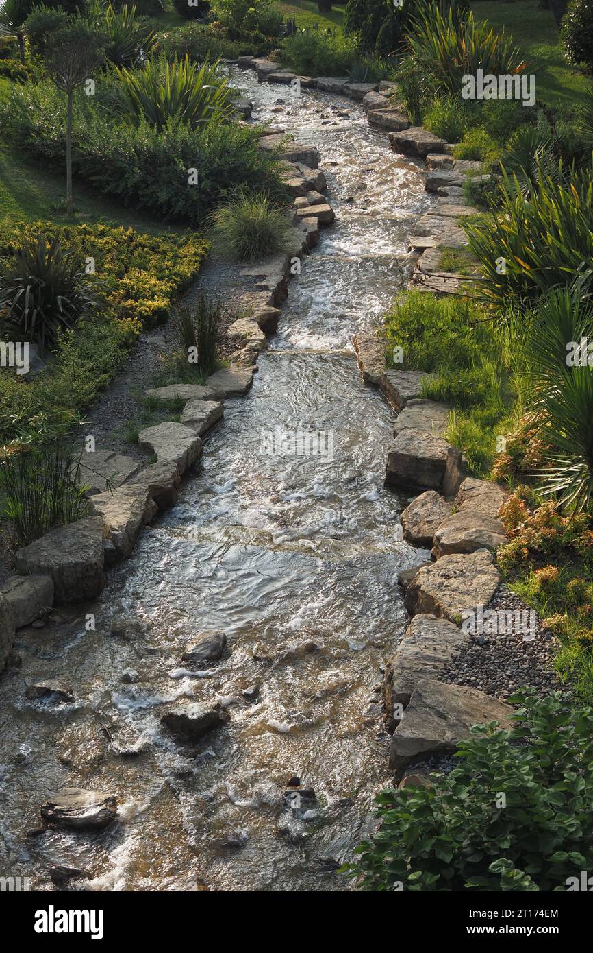 small waterfall at public park in istanbul Stock Photo - Alamy