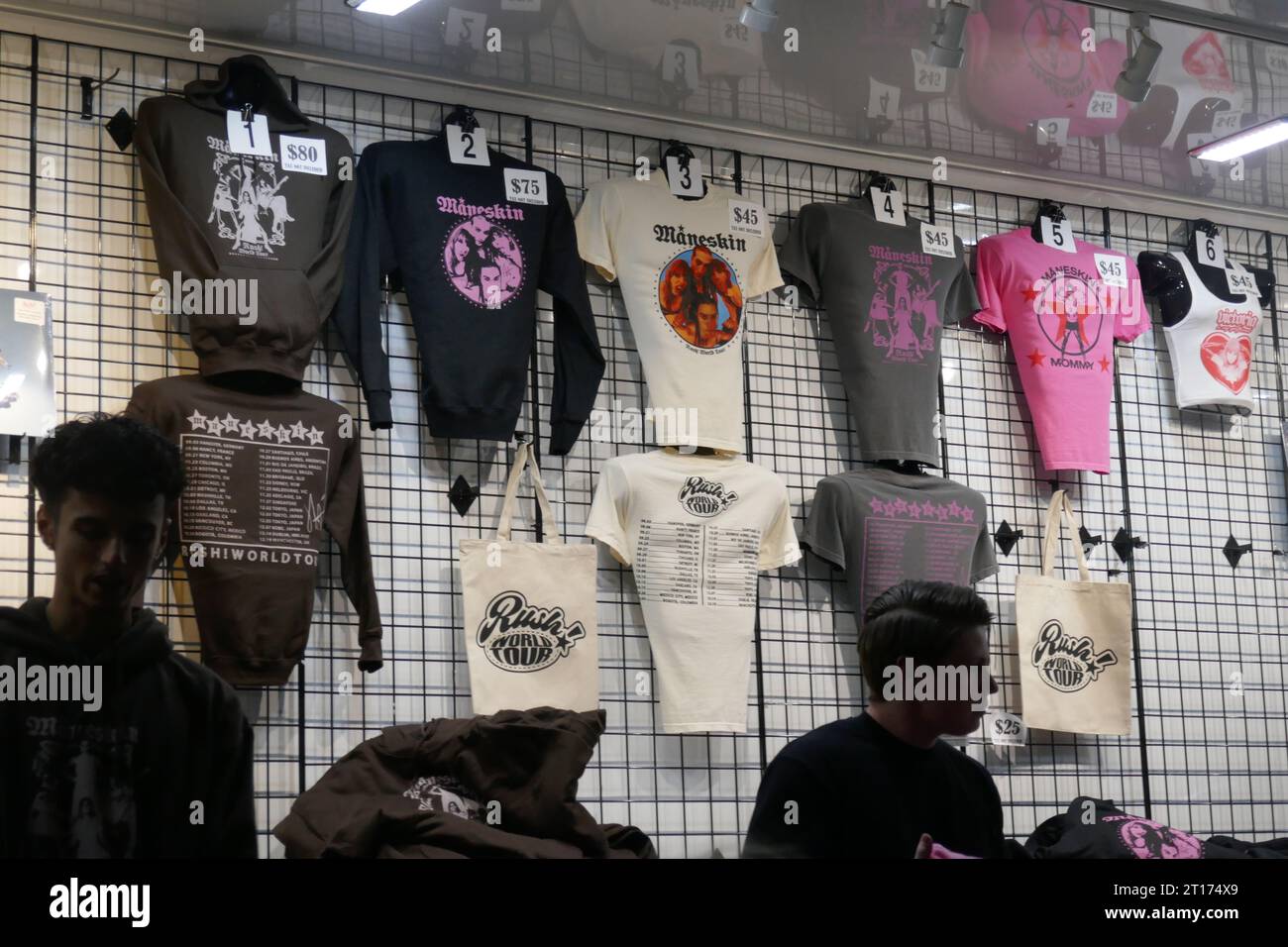 Inglewood, California, USA 10th October 2023 Maneskin Official Merch on ...