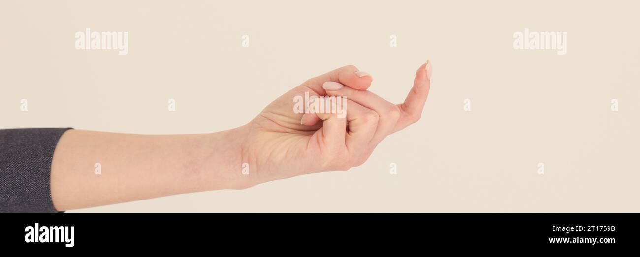 Beckoning with index finger hi-res stock photography and images - Alamy