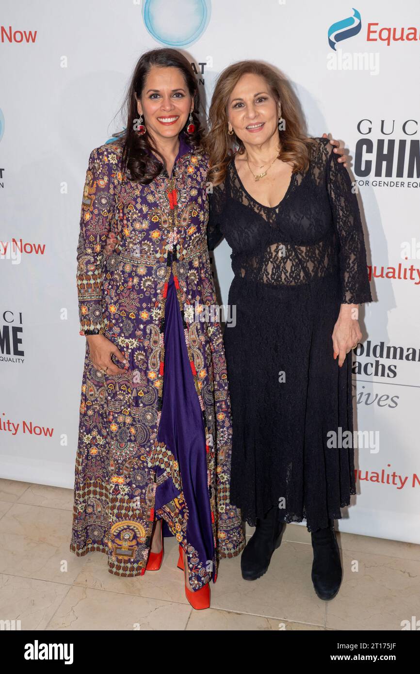 New York, United States. 11th Oct, 2023. Mona Sinha and Kathy Najimy ...