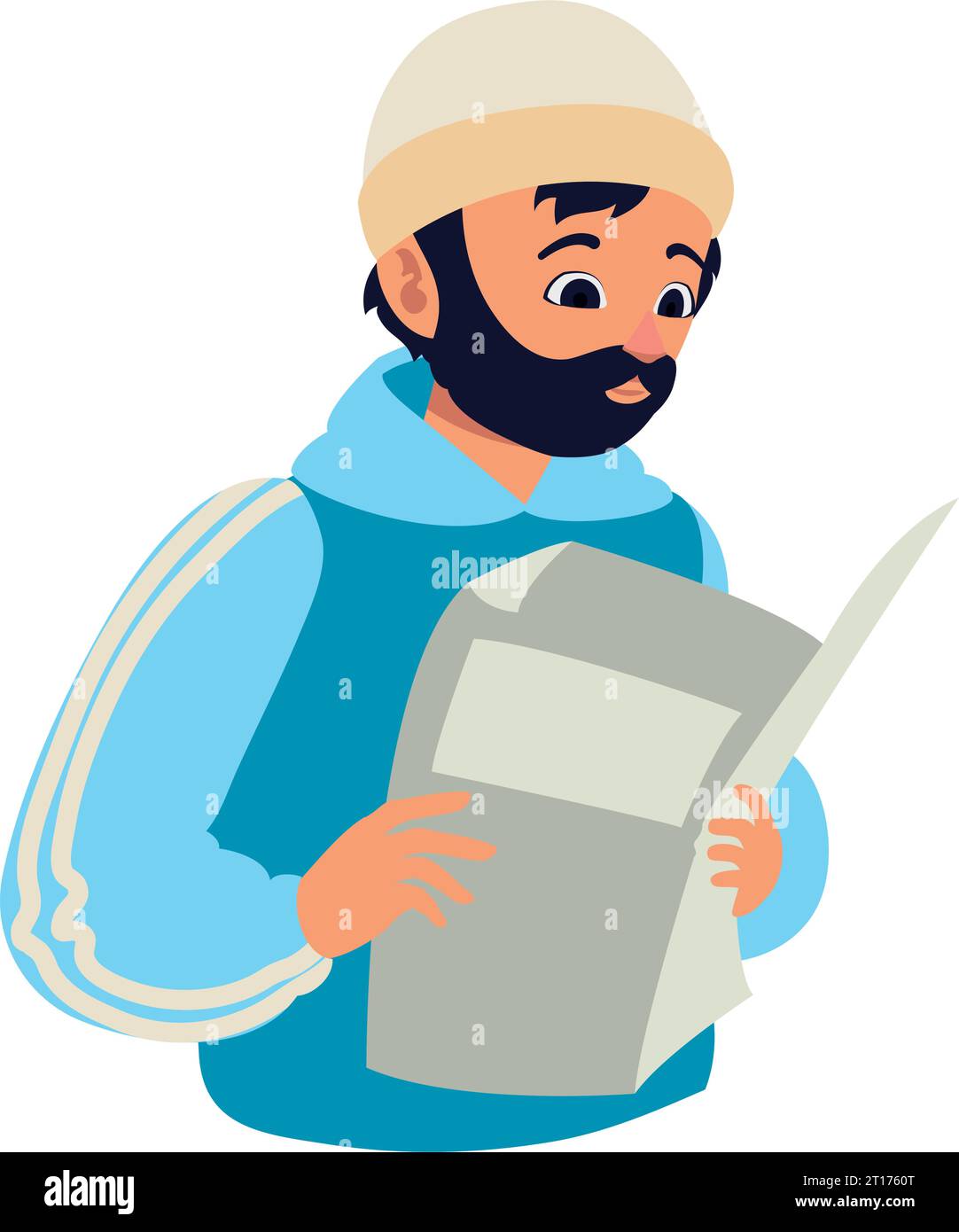 Bearded man reading book Cut Out Stock Images & Pictures - Alamy