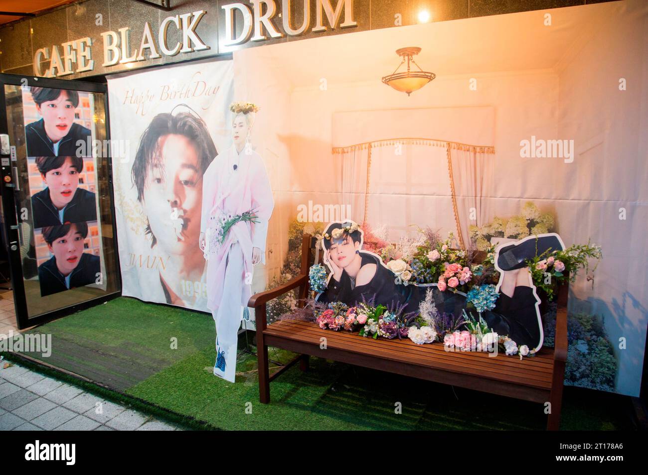 BTS Jimin's birthday, Oct 7, 2023 : A cafe decorated to celebrate BTS ...