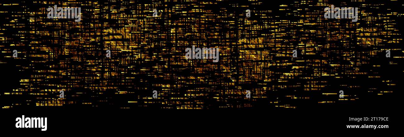 Golden geometric grunge abstract vector background, glitch effect Stock ...