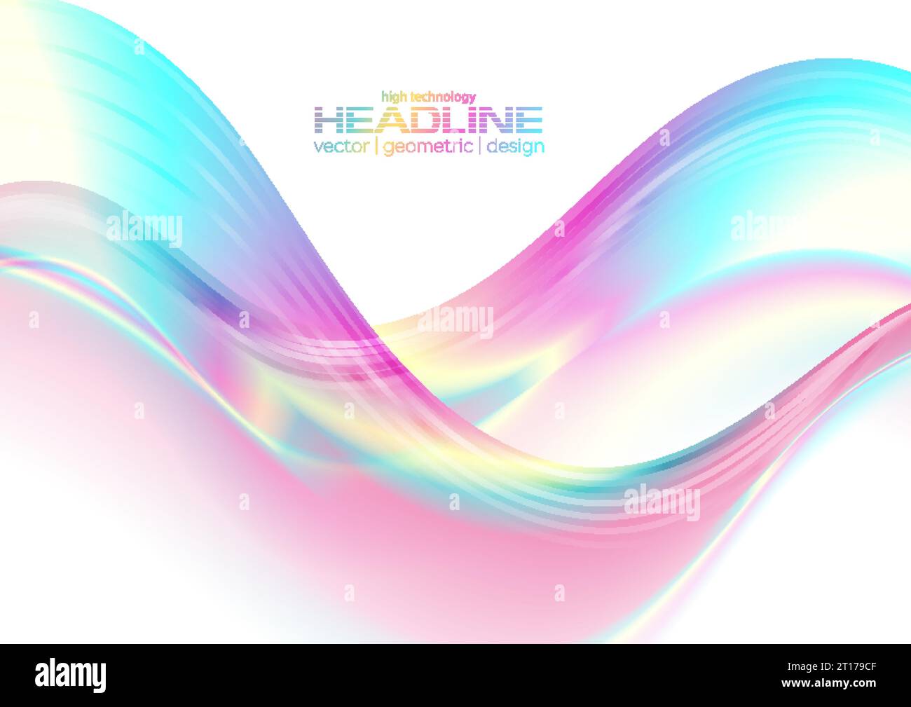 Colorful holographic foil abstract liquid waves futuristic background ...