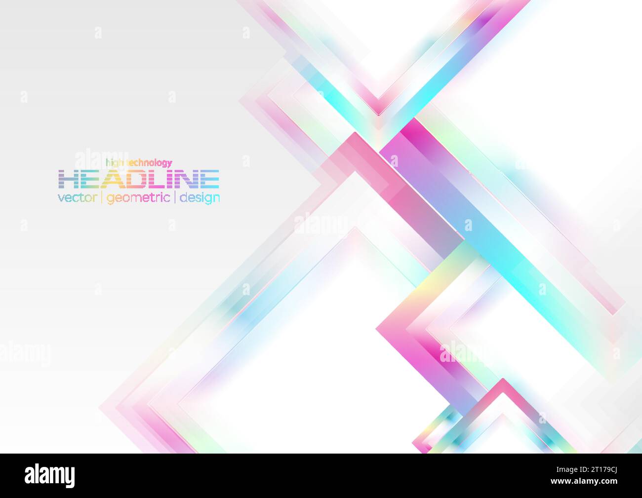 Holographic glossy geometric abstract tech background. Vector art colorful design Stock Vector ...