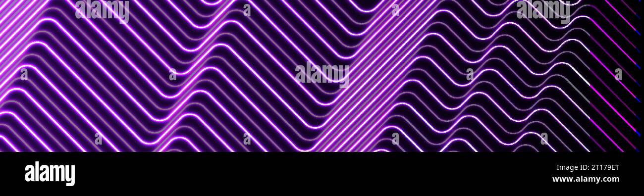 Violet glowing neon lines abstract tech banner. Futuristic vector ...