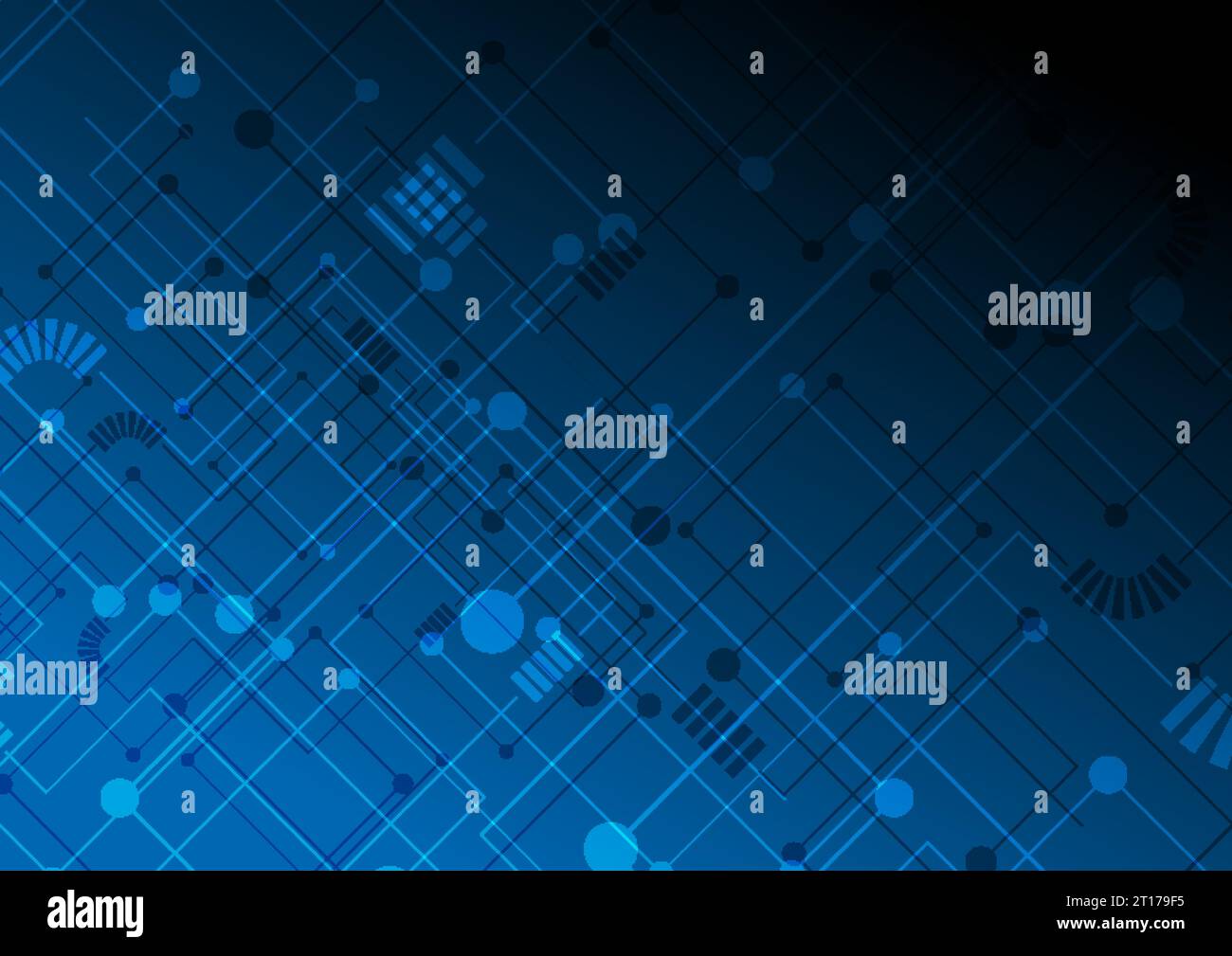 Abstract Dark Blue Tech Circuit Board Lines Drawing Graphic Design Futuristic Computer Chip