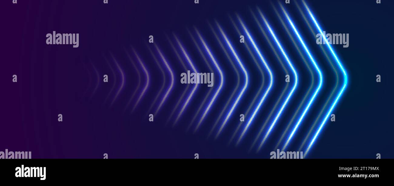 Blue purple abstract neon arrows tech graphic design. Futuristic laser background. Vector ...