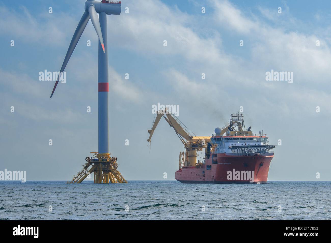 Port De Bouc, France. 11th Oct, 2023. Installation of the third ...