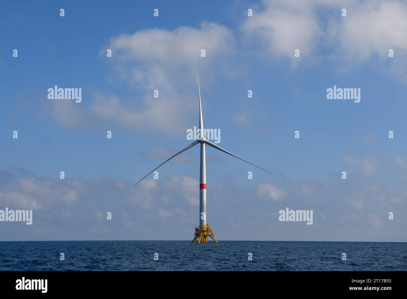 Port De Bouc, France. 11th Oct, 2023. View of a floating offshore wind ...
