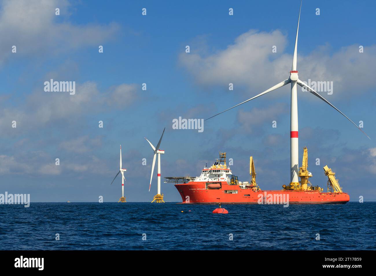 Port De Bouc, France. 11th Oct, 2023. Installation of the third ...