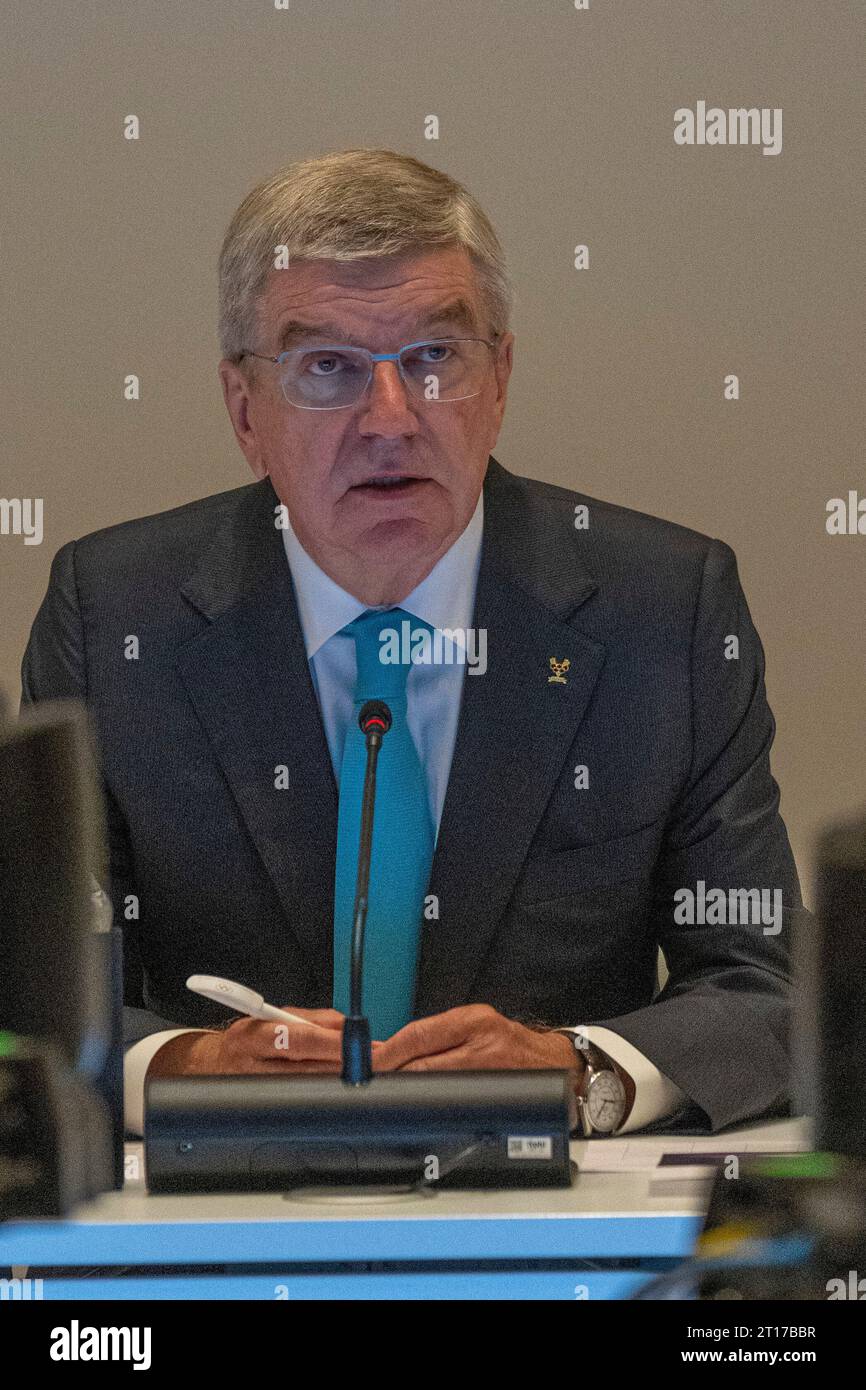 International Olympic Committee (IOC) president Thomas Bach speaks on ...