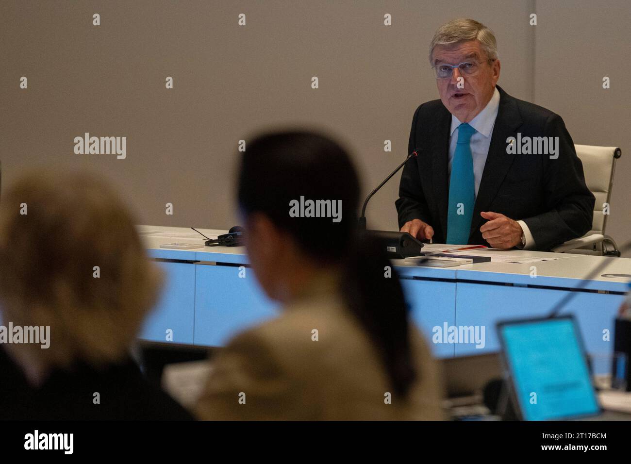 International Olympic Committee (IOC) president Thomas Bach speaks on ...