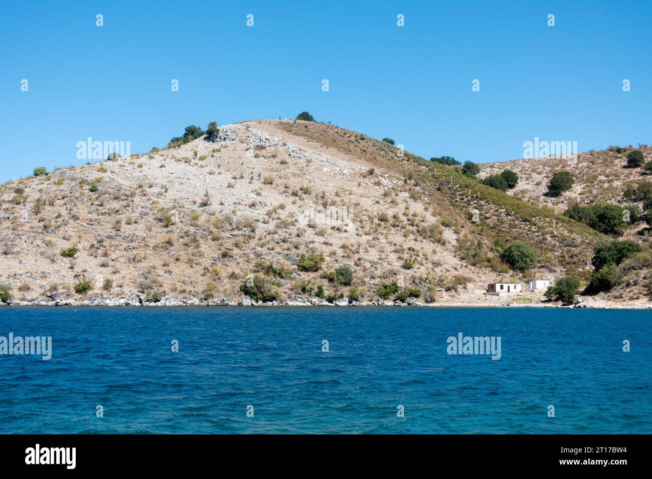 Beautiful scenery by the sea in Sagiada strip, Igoumenitsa, Greece, close to the border with ...