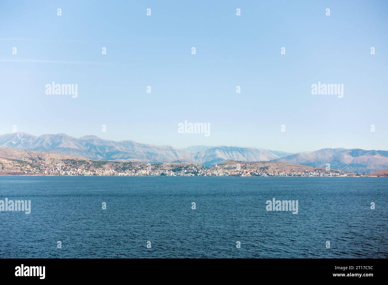 Ksamil town in Albania as seen from the sea Stock Photo - Alamy