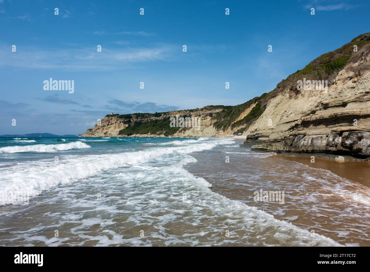 The beautiful Arillas beach in Corfu island, Greece Stock Photo - Alamy
