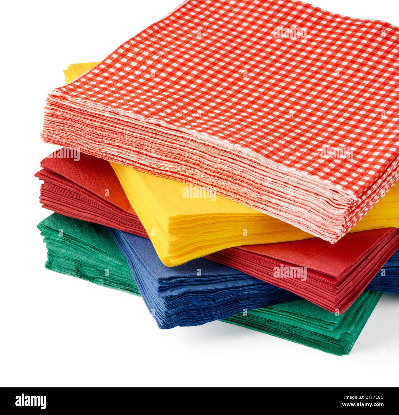 Stack of paper napkins on white background Stock Photo - Alamy