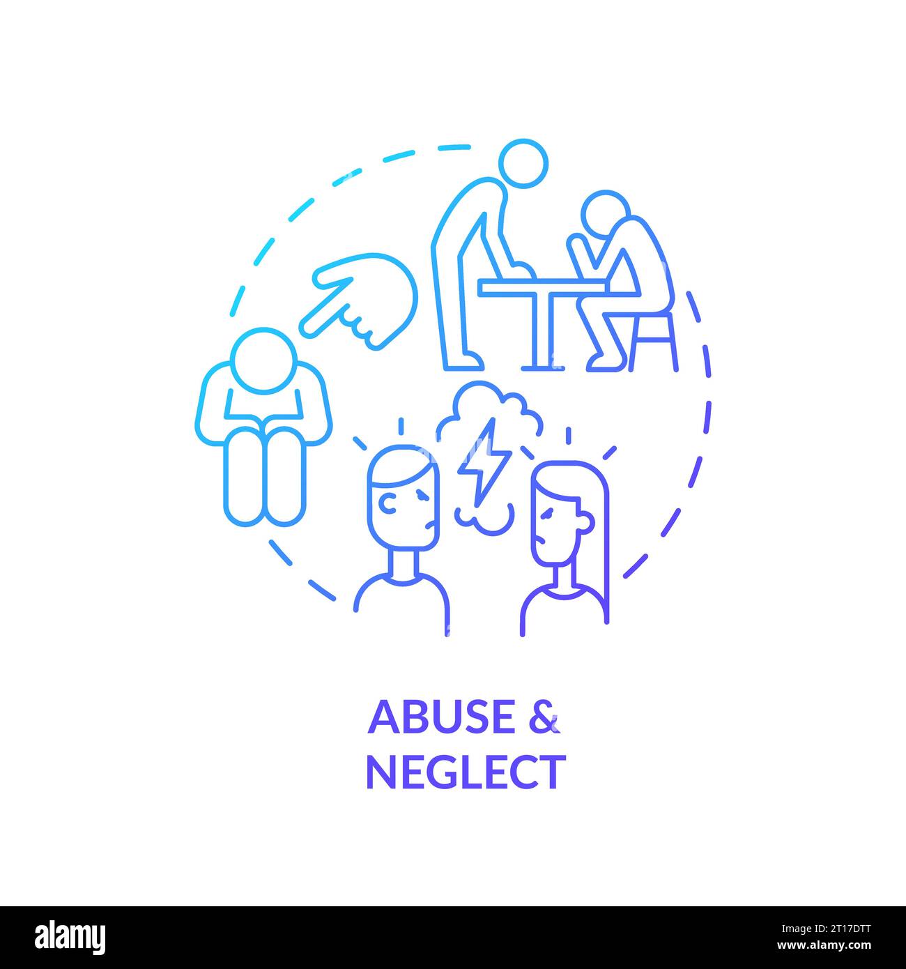 2D gradient icon abuse and neglect concept Stock Vector Image & Art - Alamy